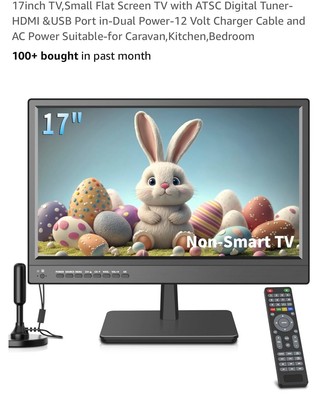 17inch TV,Small Flat Screen TV with ATSC Digital Tuner-HDMI &USB Port ...