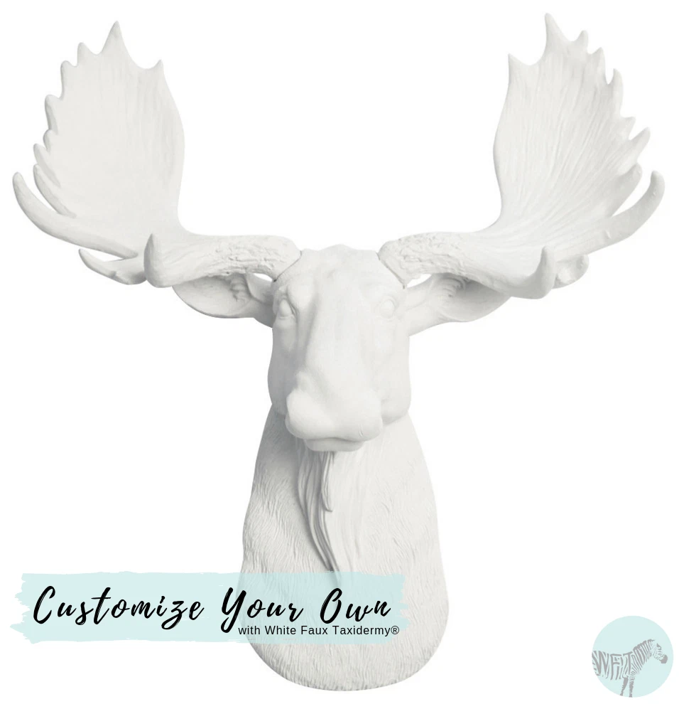 White Moose Head Wall Mount