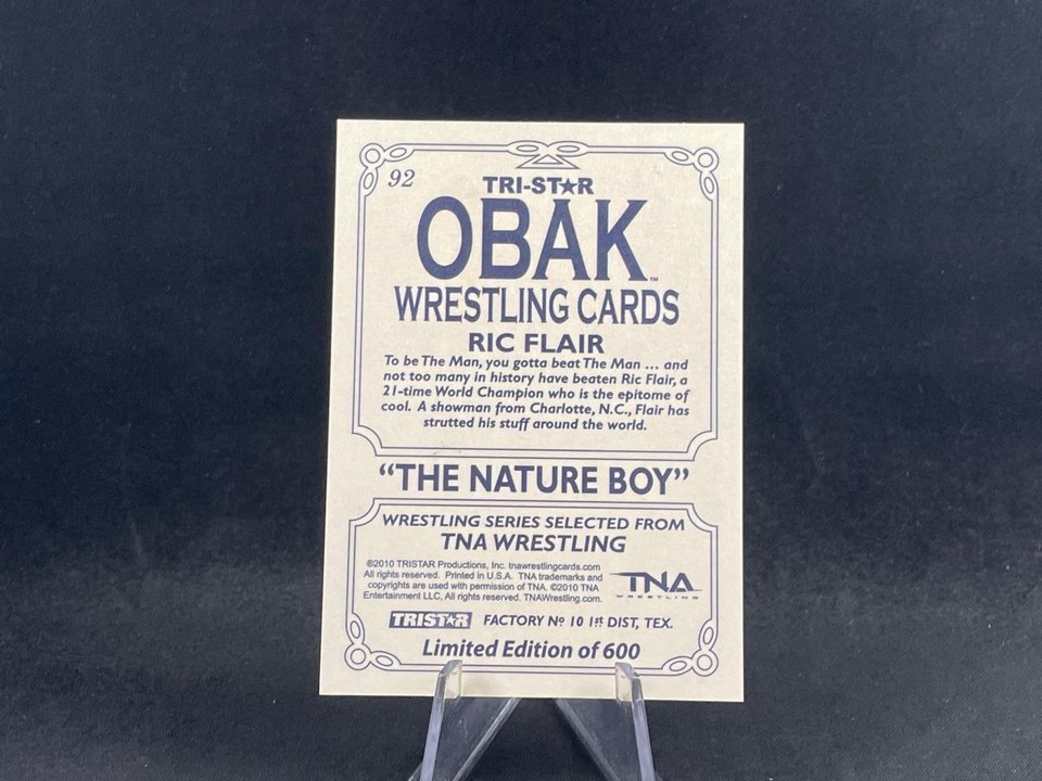 2010 TRISTAR OBAK TNA NEW ERA WRESTLING RIC FLAIR #92 LIMITED EDITION ...