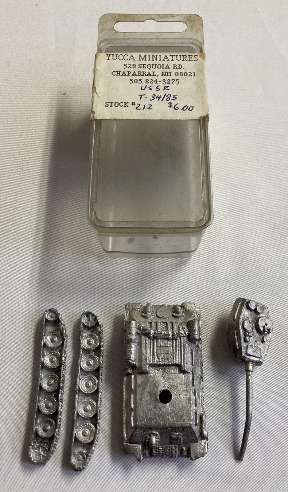 Yucca Miniatures 15mm Scale Metal WWII USSR T-34/85 Tank Figure Model ...