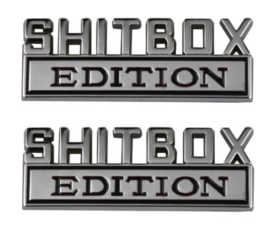 2pcs SHITBOX EDITION Emblems Sticker Car Decal for Truck Badge Chrome ...