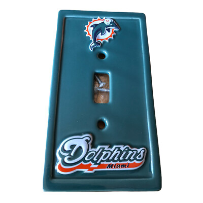 NFL Miami Dolphins Ceramic Light Switch Plate Cover Xpress Encore Group ...