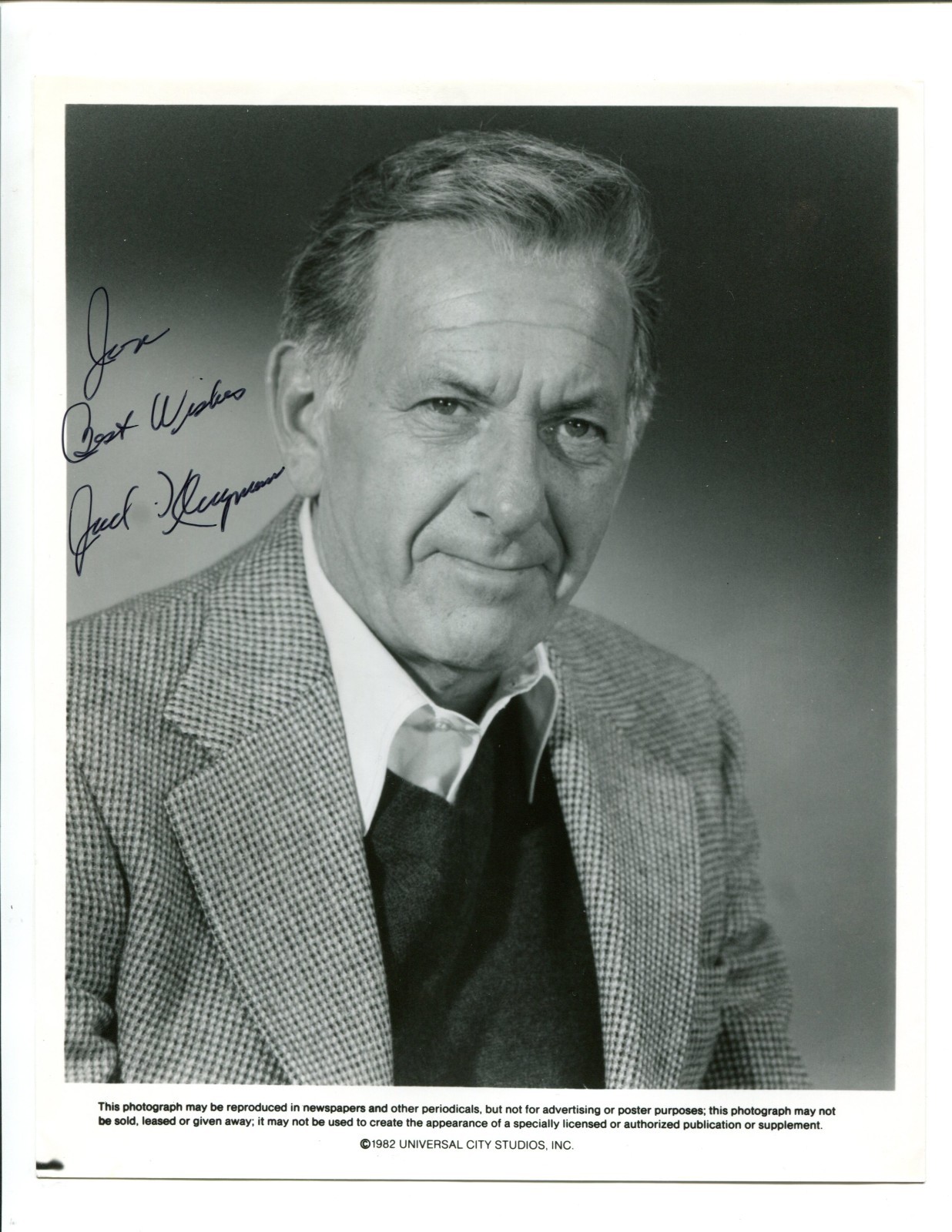 Jack Klugman Actor Odd Couple Signed 8x10 Photo | eBay