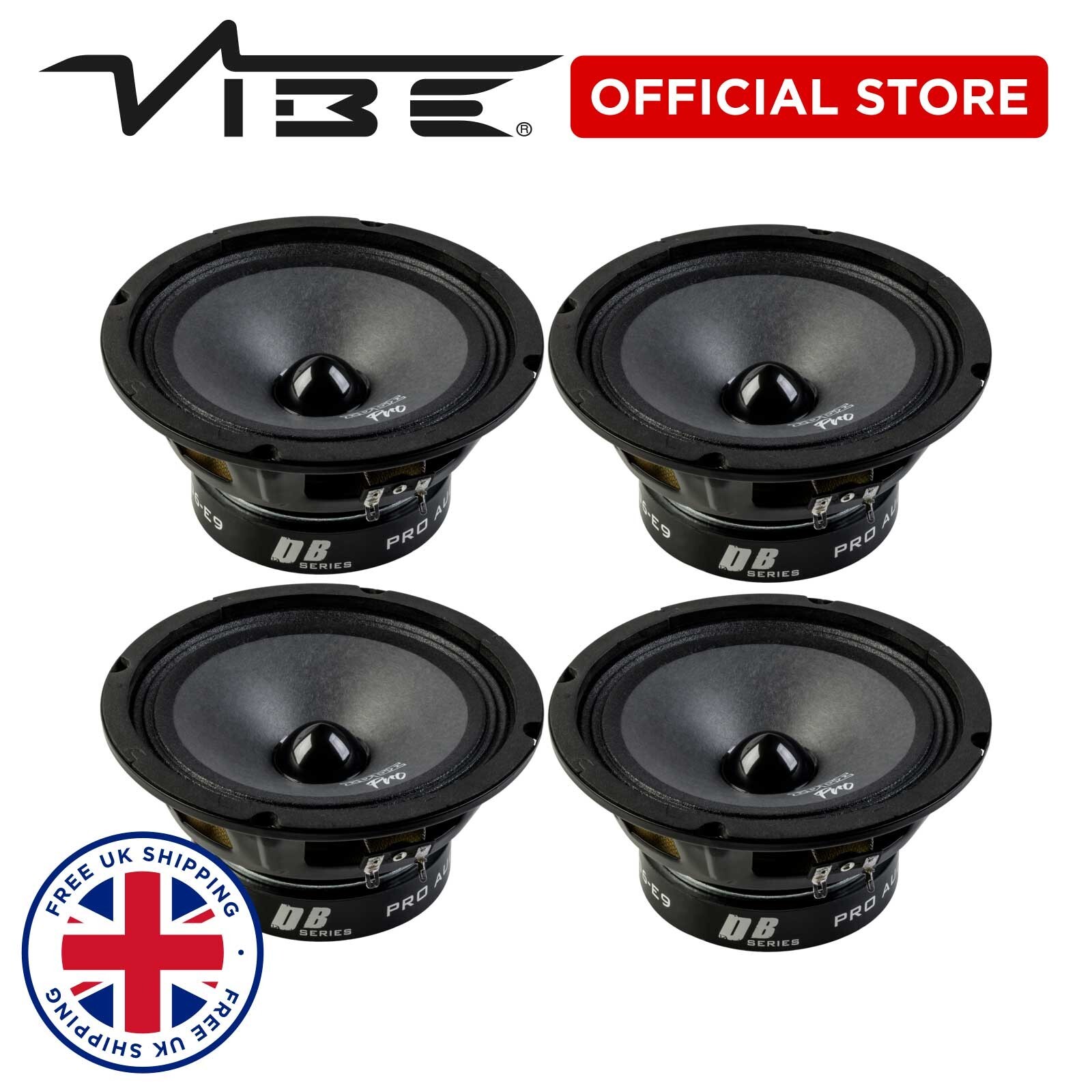 EDGE Car Speakers Pro Midrange 4 PACK 6.5 inch 1200 Watts Max EDGE Car ...