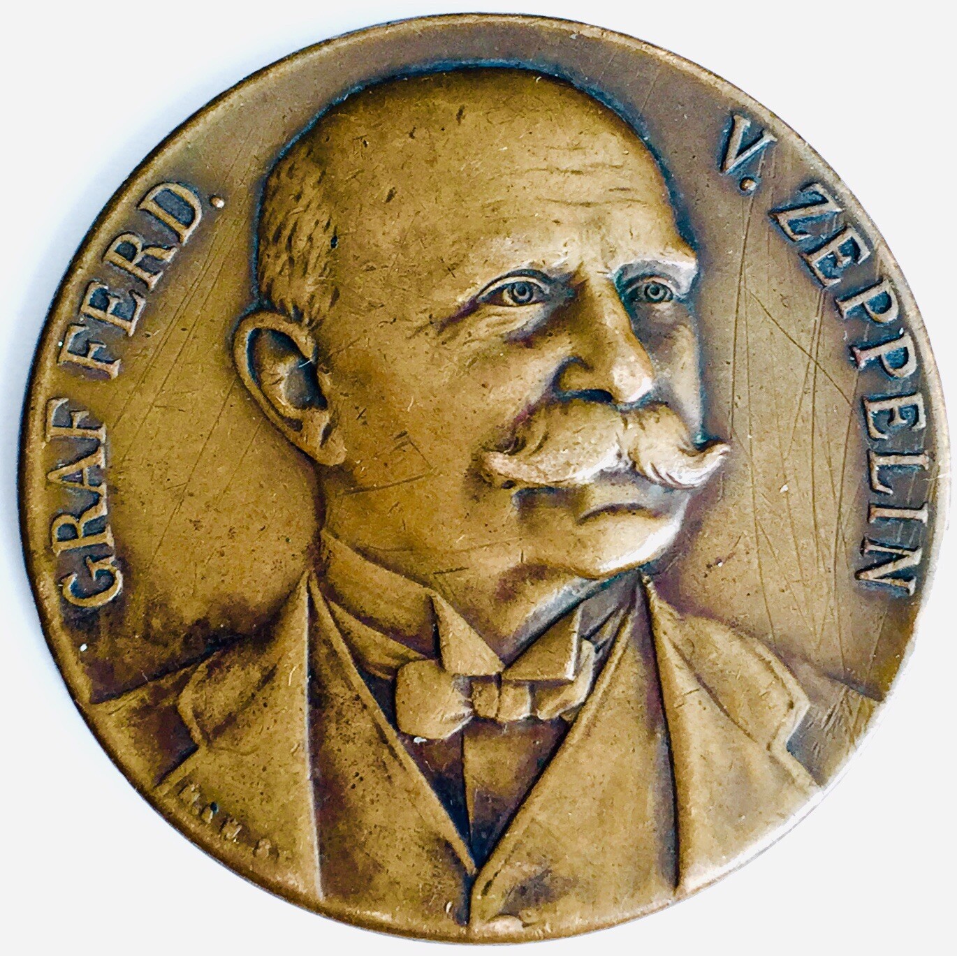 Rare 1909 Graf Ferd V Zeppelin Bronze Medal Berlin flight of the Z III ...