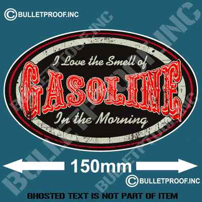I LOVE THE SMELL OF GASOLINE DECAL STICKER RETRO HOT ROD RAT ROD BOBBER ...