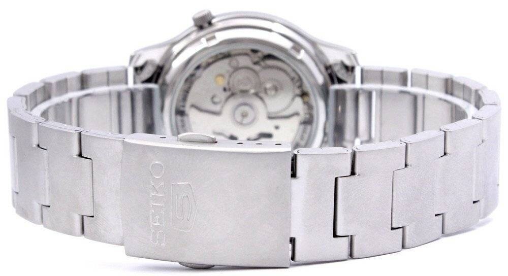 Seiko 5 Automatic Black Dial Silver Band SNK SNK809K1 Men's Watch 37 mm ...