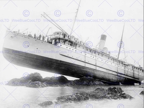 VINTAGE PHOTOGRAPHY SHIPWRECK SS PRINCESS MAY BEACHED BOAT ART POSTER ...