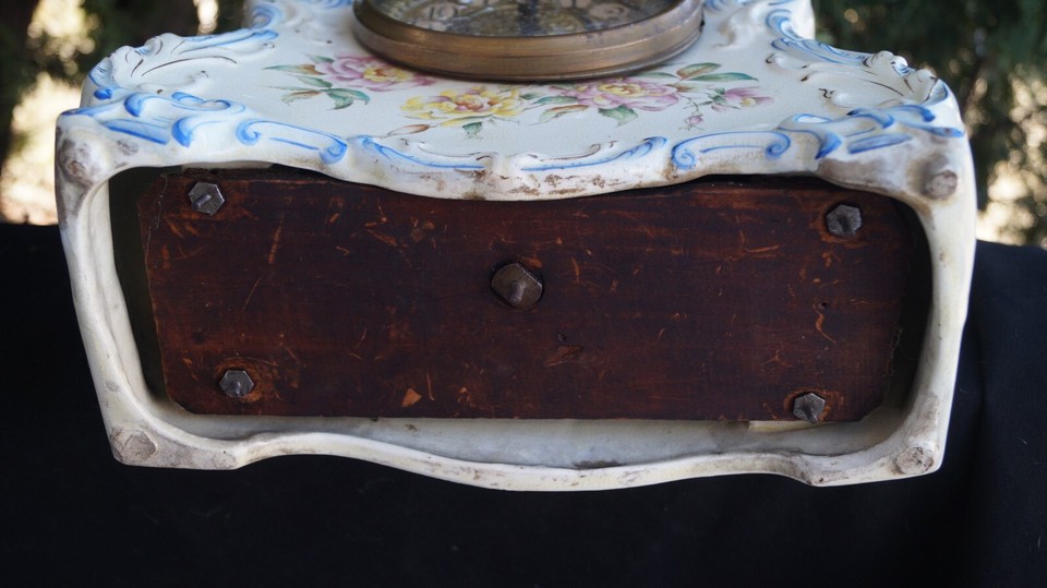 Antique 1895 Baby Blue Gilbert #410 Porcelain Mantle Parlor Clock ...