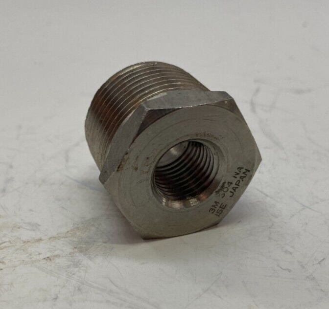 ISE 3/4" x 1/4" 3000 lb Hex Reducer Bushing (3M) 304 Stainless Steel ...