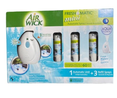Air Wick Freshmatic Dispenser with 3 Refill Sprays Fresh Waters Scent ...