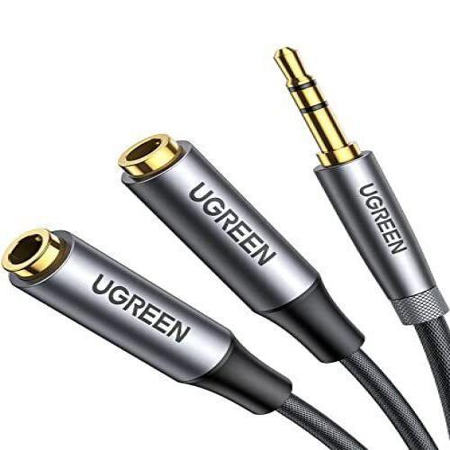 Headphone 3.5mm Aux Splitter 2 Female to 1 Male Audio Y Splitter Stereo ...