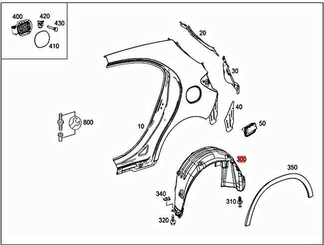 MERCEDES Mercedes-Benz OEM Rear-fender Liner Splash Shield Right ...