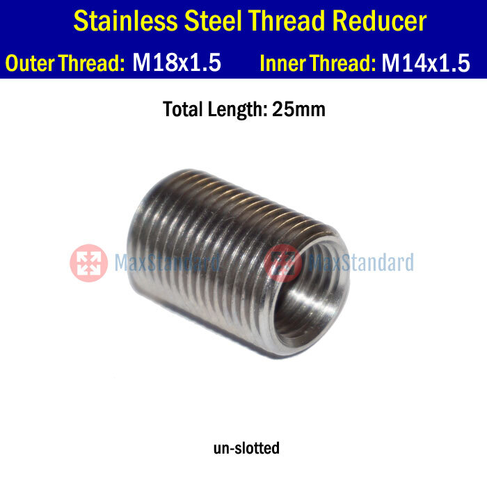 Thread Reducer Fitting Male M18 M18x1.5 to Female M14 M14x1.5 Insert ...