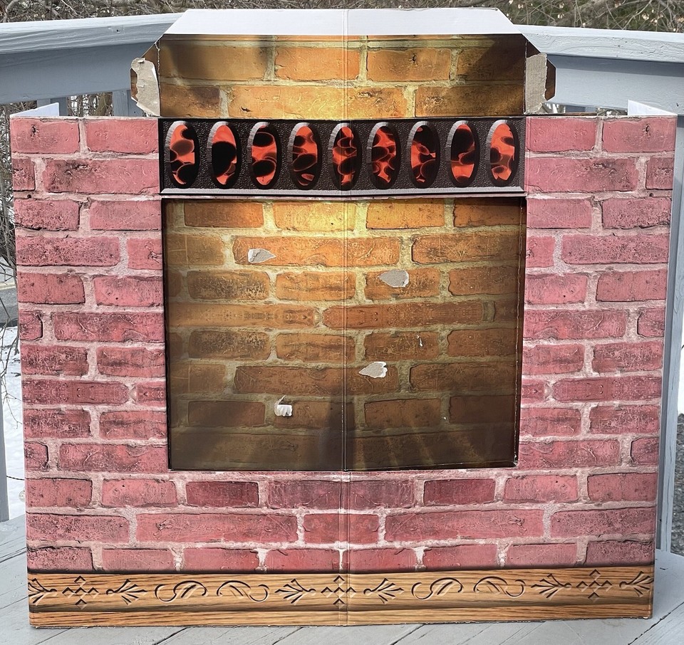 Cardboard Christmas Fireplace Mantel Shelf Seasonal Xmas Pop Up Prop ...