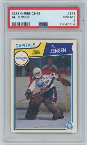 1983 O-Pee-Chee Hockey Al Jensen 373 Washington Capitals PSA 8 | eBay