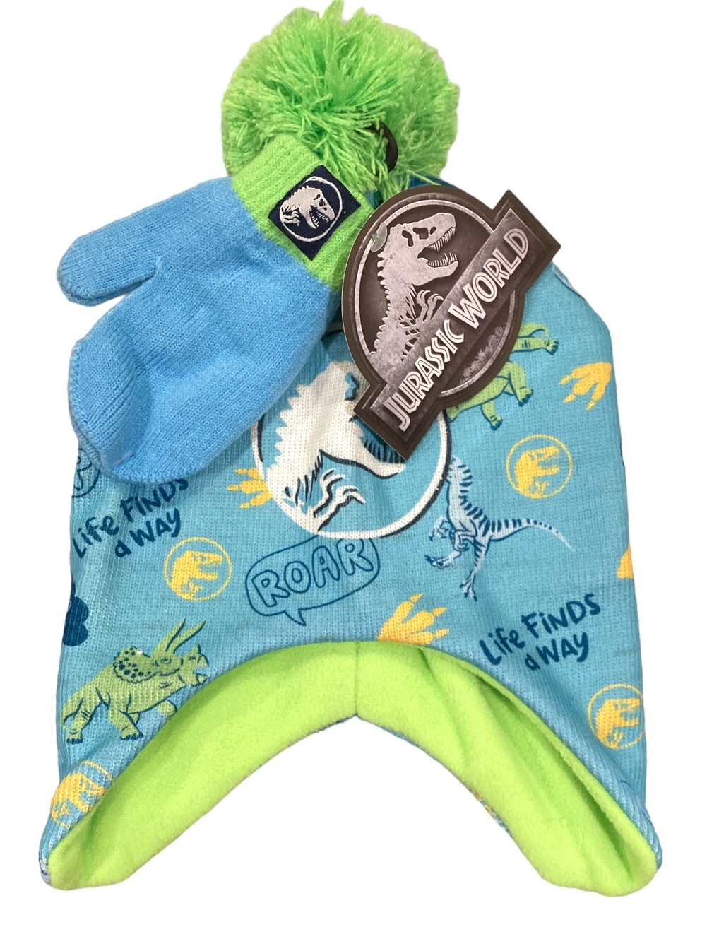 Toddler Jurassic World Beanie and Mittens Dinosaur Glove & Hat Set by ...