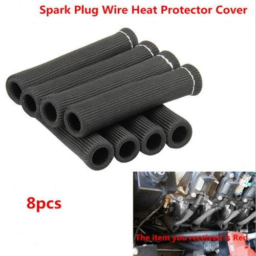 8xBlack 2500° Car Spark Plug Wire Boot Engine Heat Shield Protector ...