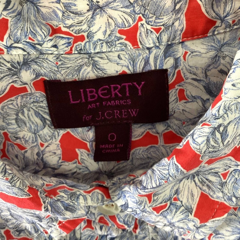 J Crew x Liberty Art Fabric Size 0 Matilda Tulip Floral Print Popover ...