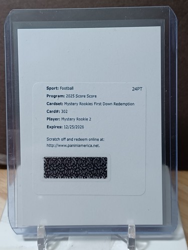 #302 MYSTERY ROOKIE #2 FIRST DOWN REDEMPTION - 2025 SCORE FOOTBALL | eBay