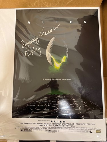 Sigourney Weaver Autographed 16x24 Alien Poster - Celebrity Authentics ...