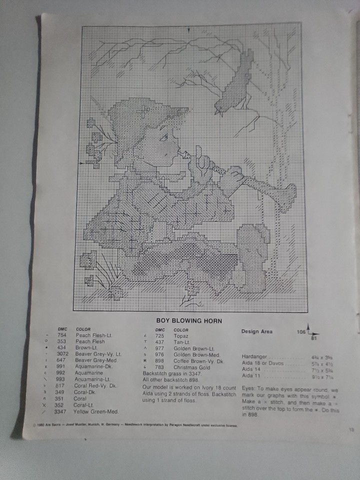 1980 Paragon Authentic Hummel Counted Cross Stitch Pattern Book VTG ...