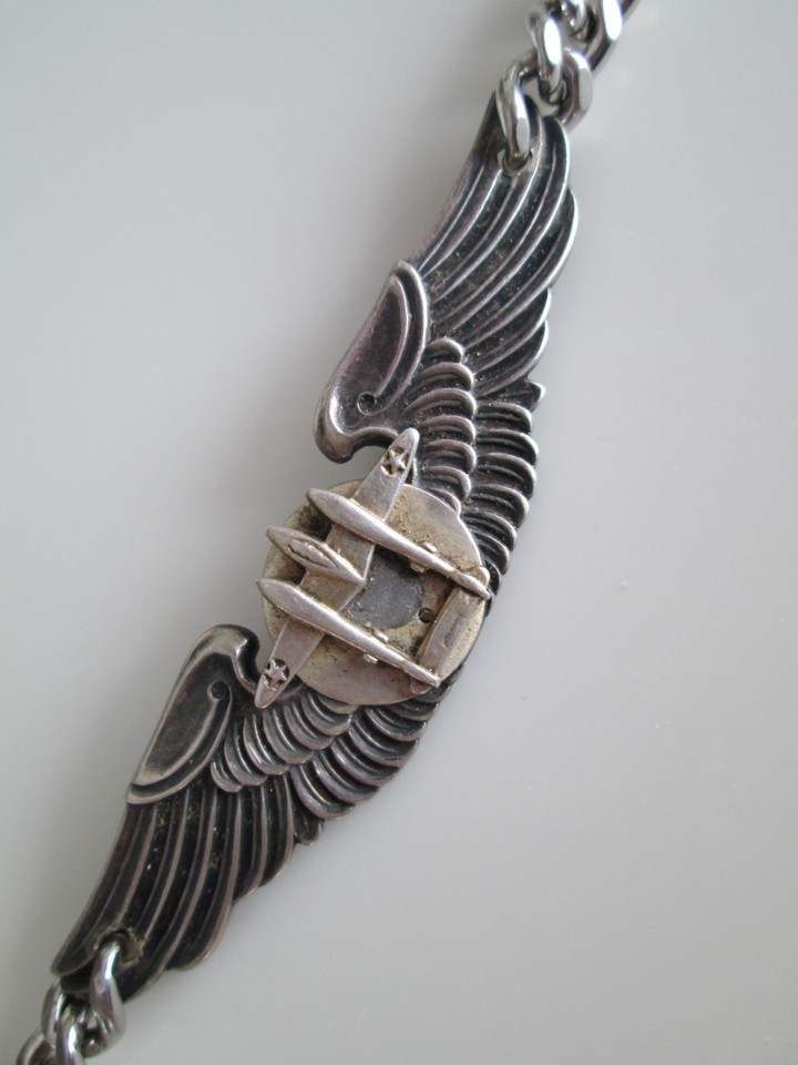 LOCKHEED P-38 LIGHTING WING STERLING SILVER BRACELET 9 INCH | eBay