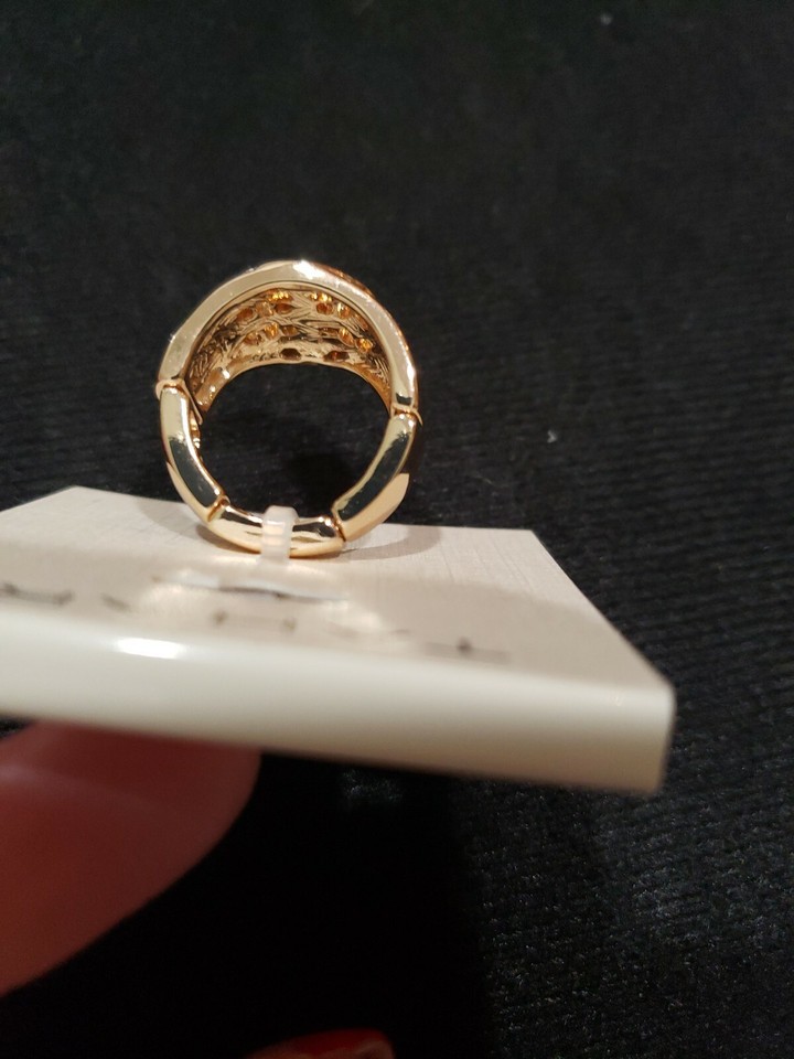 TAHARI Gold Tone Ring Rhinestone adjustable New | eBay