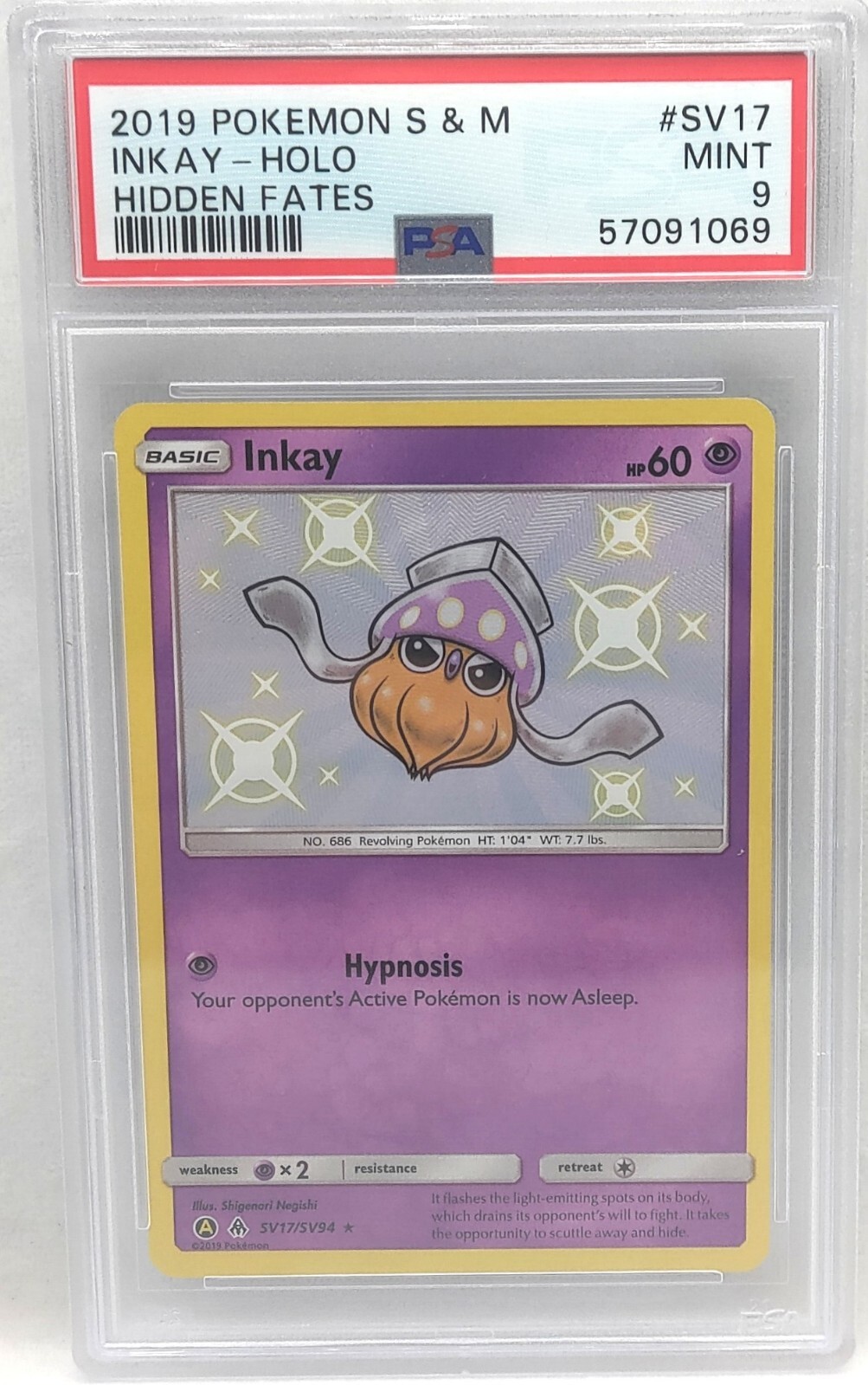 Pokemon - Inkay PSA 9 SV17/SV94 Hidden Fates Shiny Vault Card | eBay