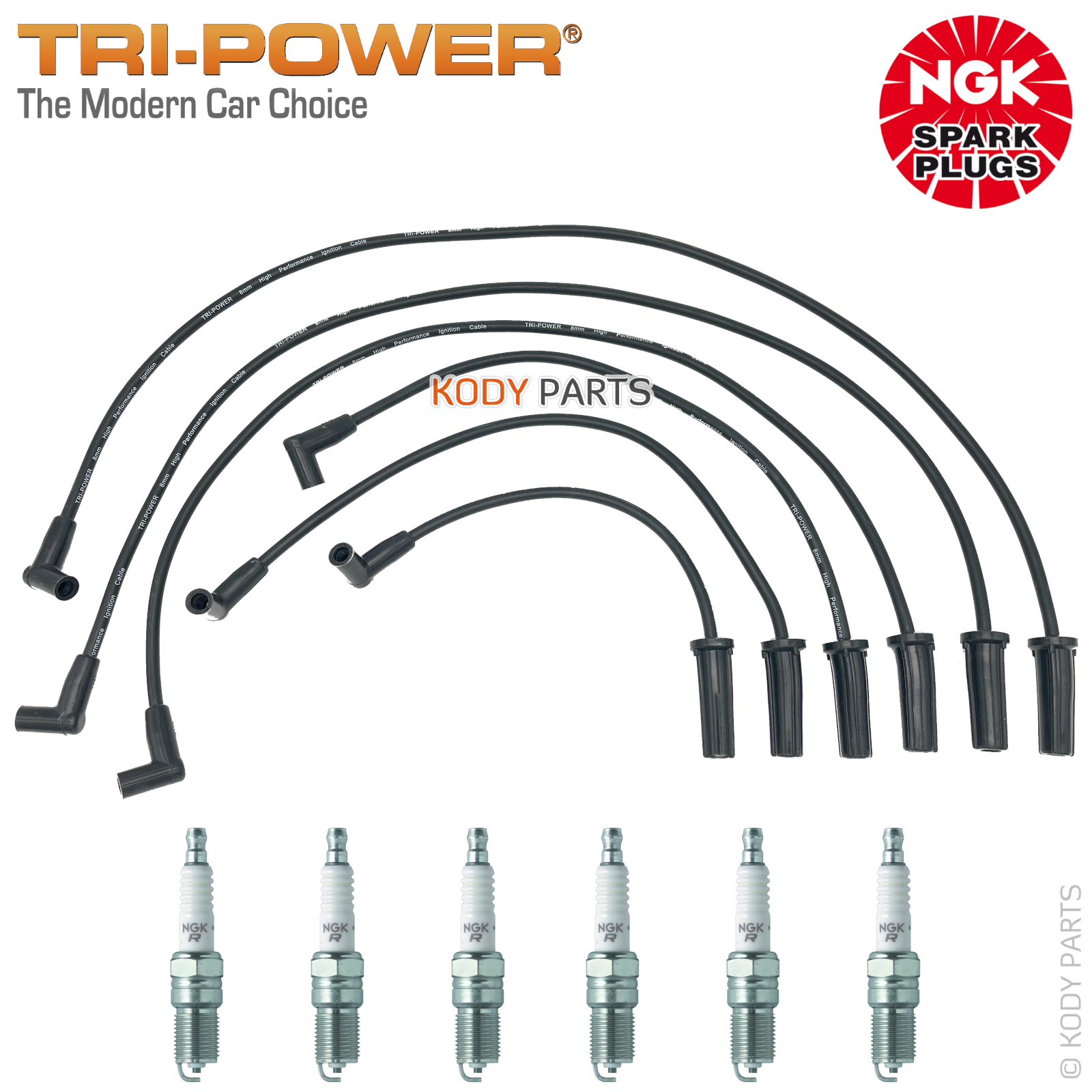 TRI-POWER IGNITION LEADS & NGK SPARK PLUGS - for Holden Berlina VS 3.8L ...