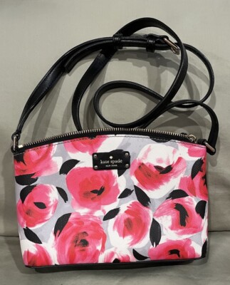 Kate Spade Red Pink Roses Flowers Domed Crossbody Shoulder Bag | eBay