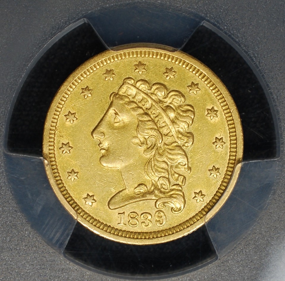 1839 $2 1/2 CLASSIC HEAD GOLD QUARTER EAGLE, PCGS AU53, HM-1, R4 | eBay