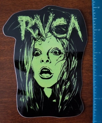 Authentic RVCA Sticker Black with Green RVCA ART Woman 3 1/2" x 5" COOL ...