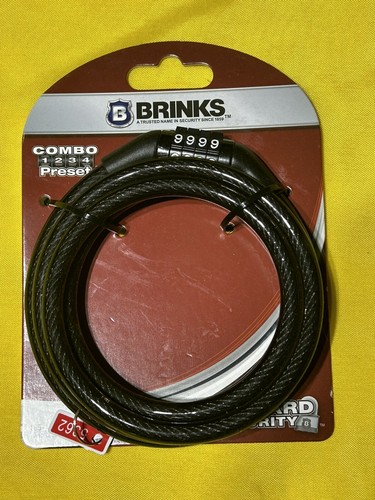 Brink's COMBO 4-DIAL PRESET 5-FT FLEXIBLE STEEL CABLE LOCK 5/16 ...
