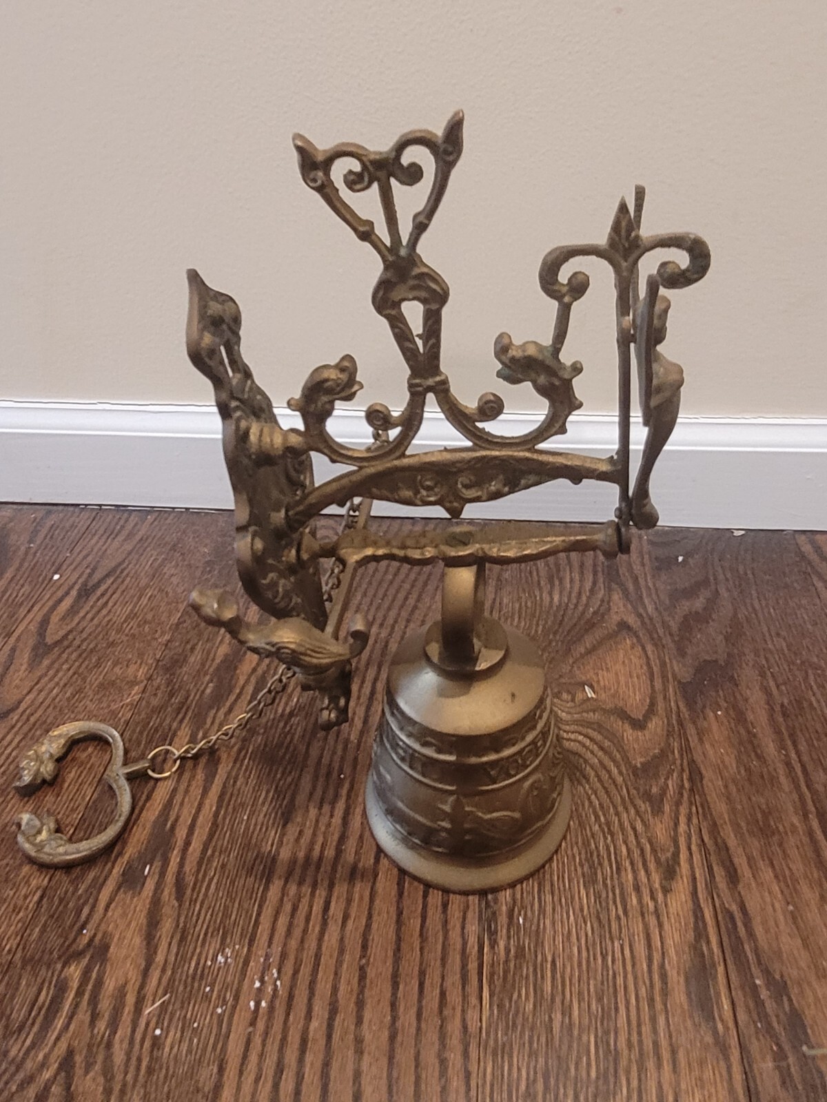 vintage brass bell hanging With Latin Words VOCEM-MEAM-A-OVINE-TANGIT ...