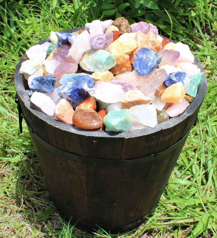 2 lb Bulk Lot Brazil Mix (Large Natural Rough Tumbling Tumbler Rocks ...