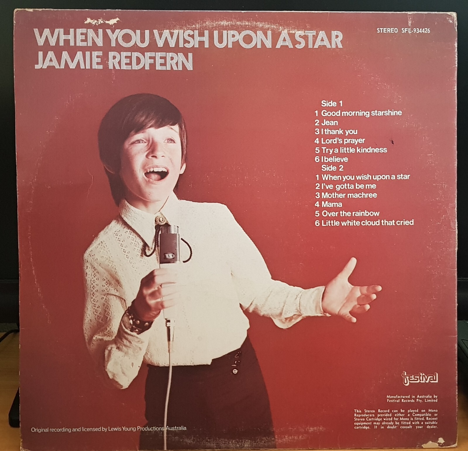 Jamie Redfern – When You Wish Upon A Star - 1971 LP record excellent ...