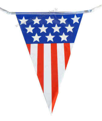 4th July 10 Metres 33FT USA America Triangle Flag Party Bunting | eBay UK