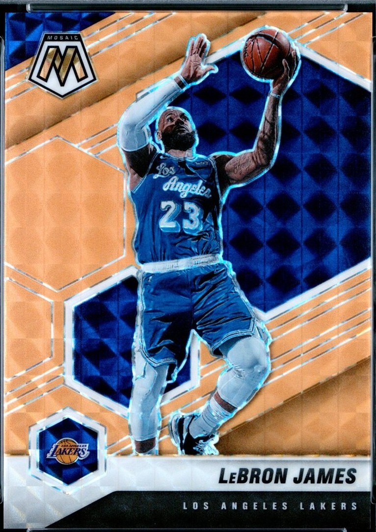 2020-21 Panini Mosaic - LeBron James #81 Fluorescent Orange Mosaic ...