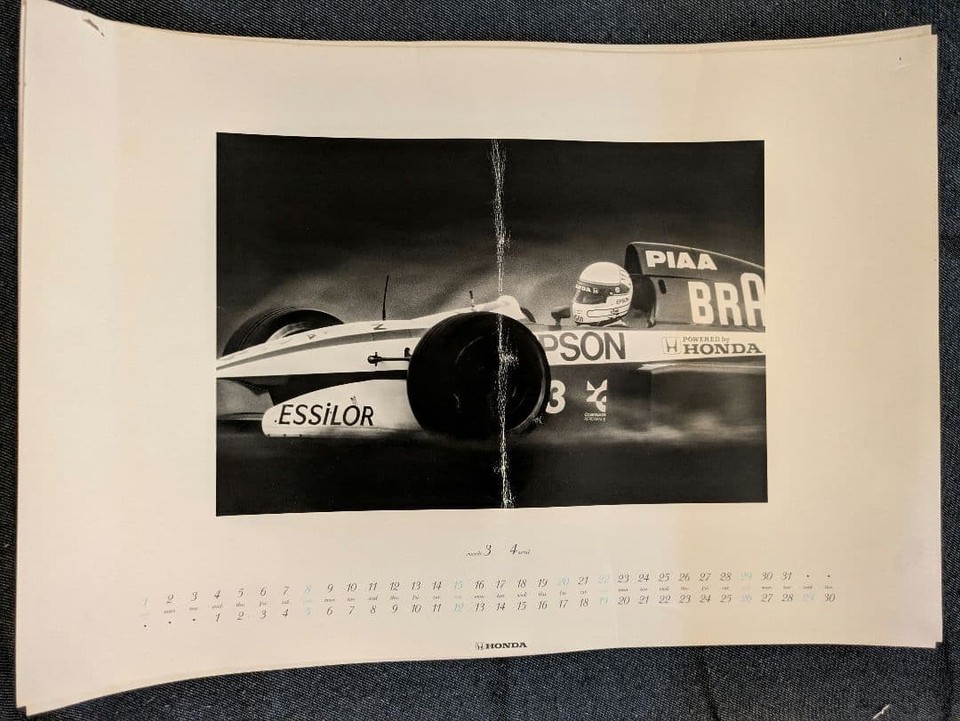 1992 Honda F1 Calendar Ayrton Senna Motorsport Racing Collectible | eBay UK
