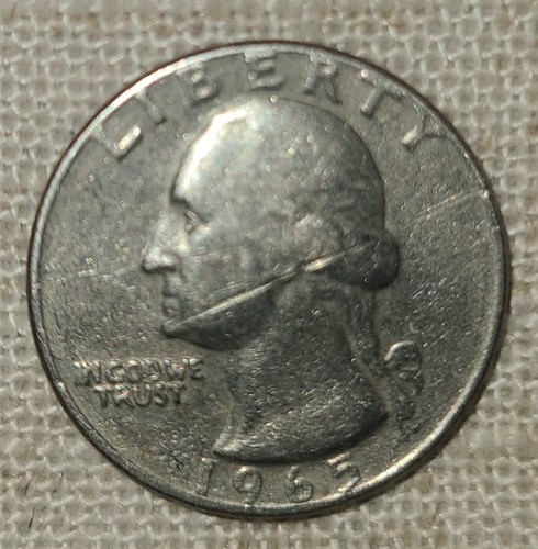 1965 Washington Quarter-No Mint Mark-Rim Letters Obv & Rev.+Filled A ...