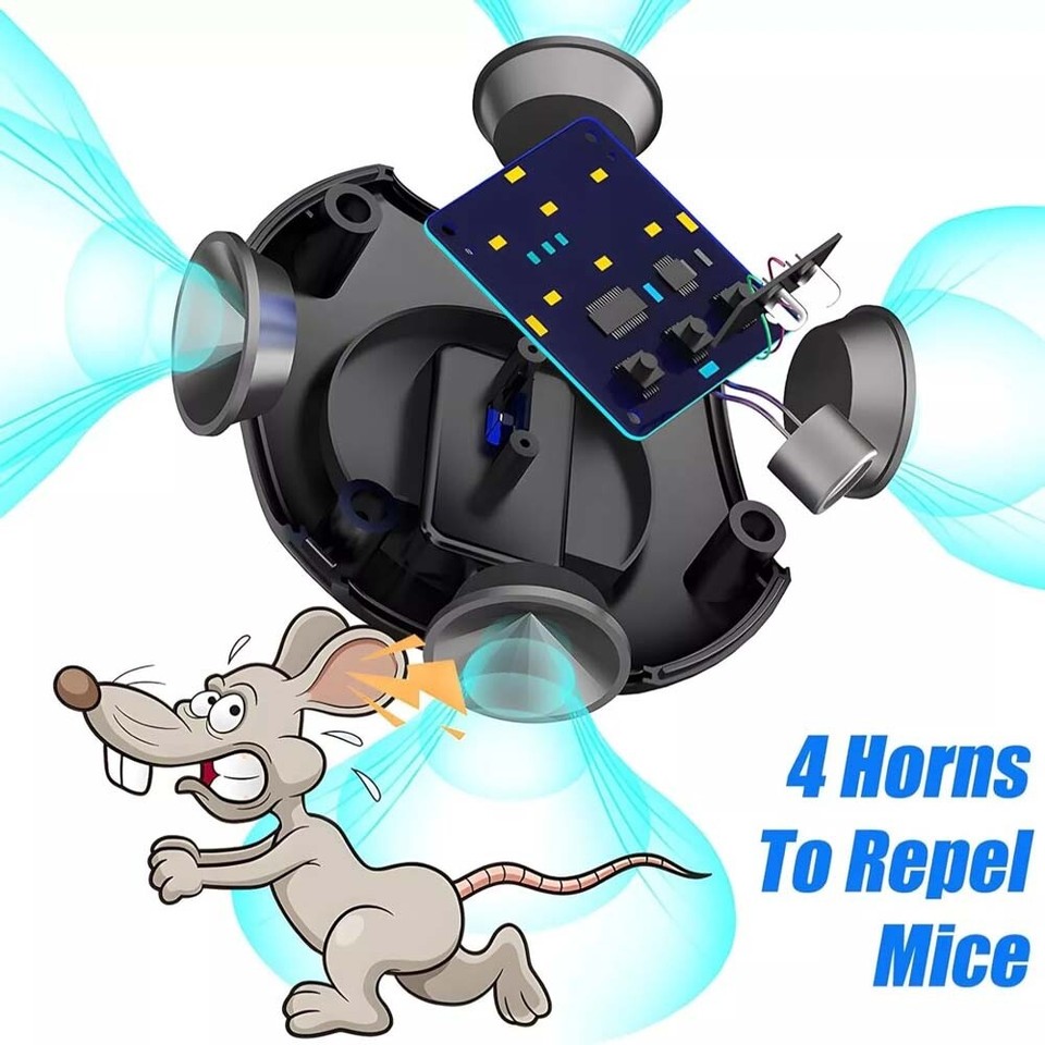 4-in-1 Ultrasonic Rodent Repellent Pest Repeller Mouse Blocker Rat ...