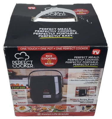 PERFECT COOKER Fusion Life Brands 3 Cup Touch Rice & More UNUSED ...