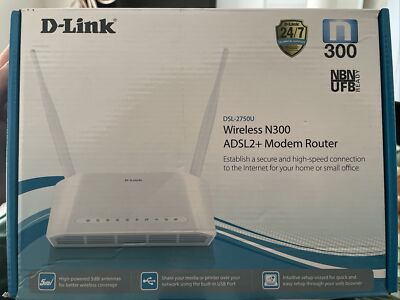 D-Link DSL -2750U Wireless N300 ADSL2+ modem router | eBay Australia