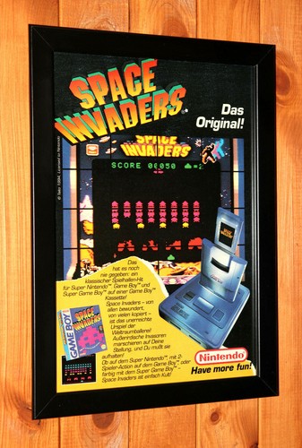 1994 Space Invaders Game Boy SNES Vintage Promo Poster / Ad Page Art Framed | eBay