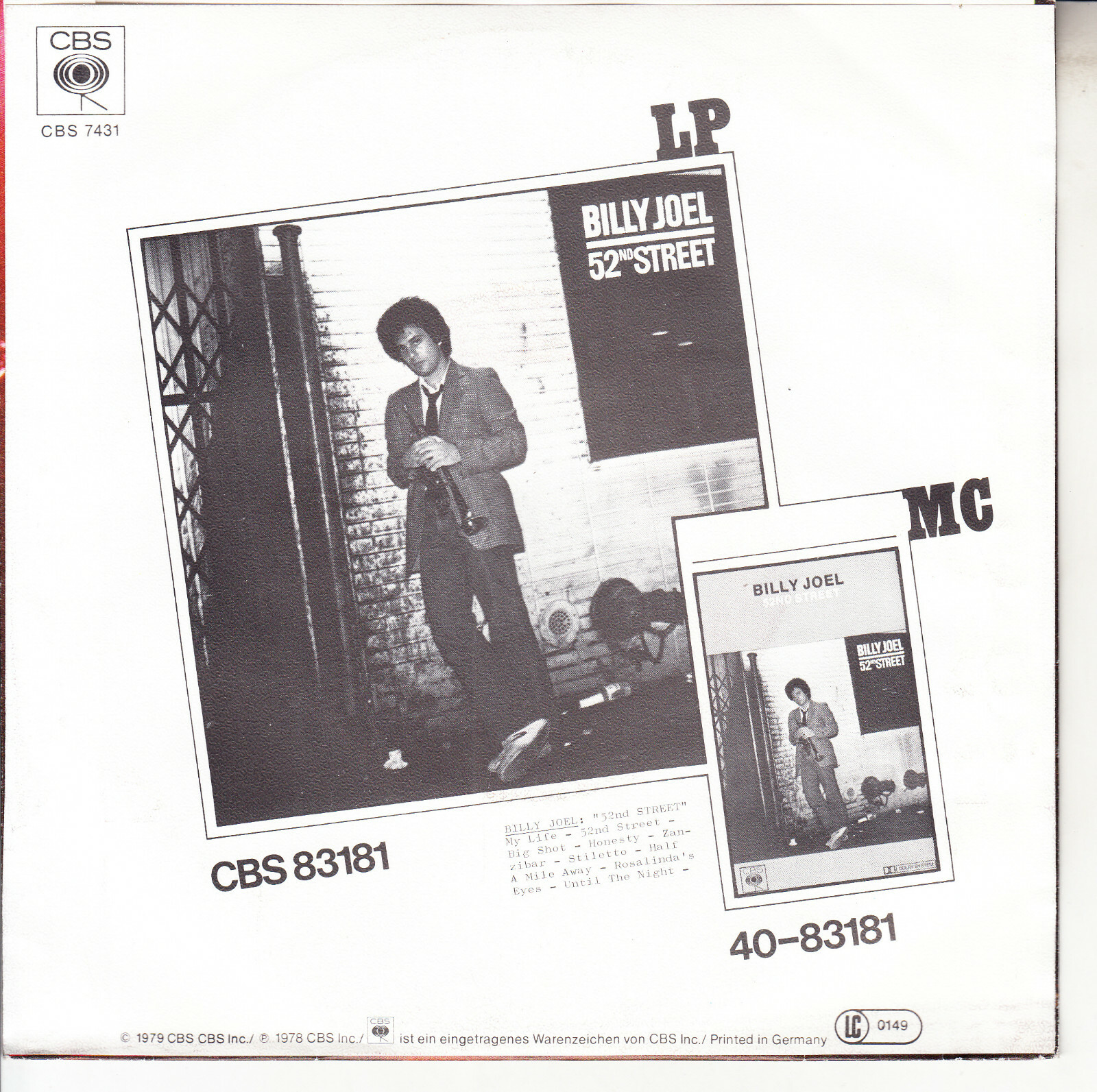 BILLY JOEL Big Shot PICTURE SLEEVE 7" 45 vinyl record NEW + juke box ...