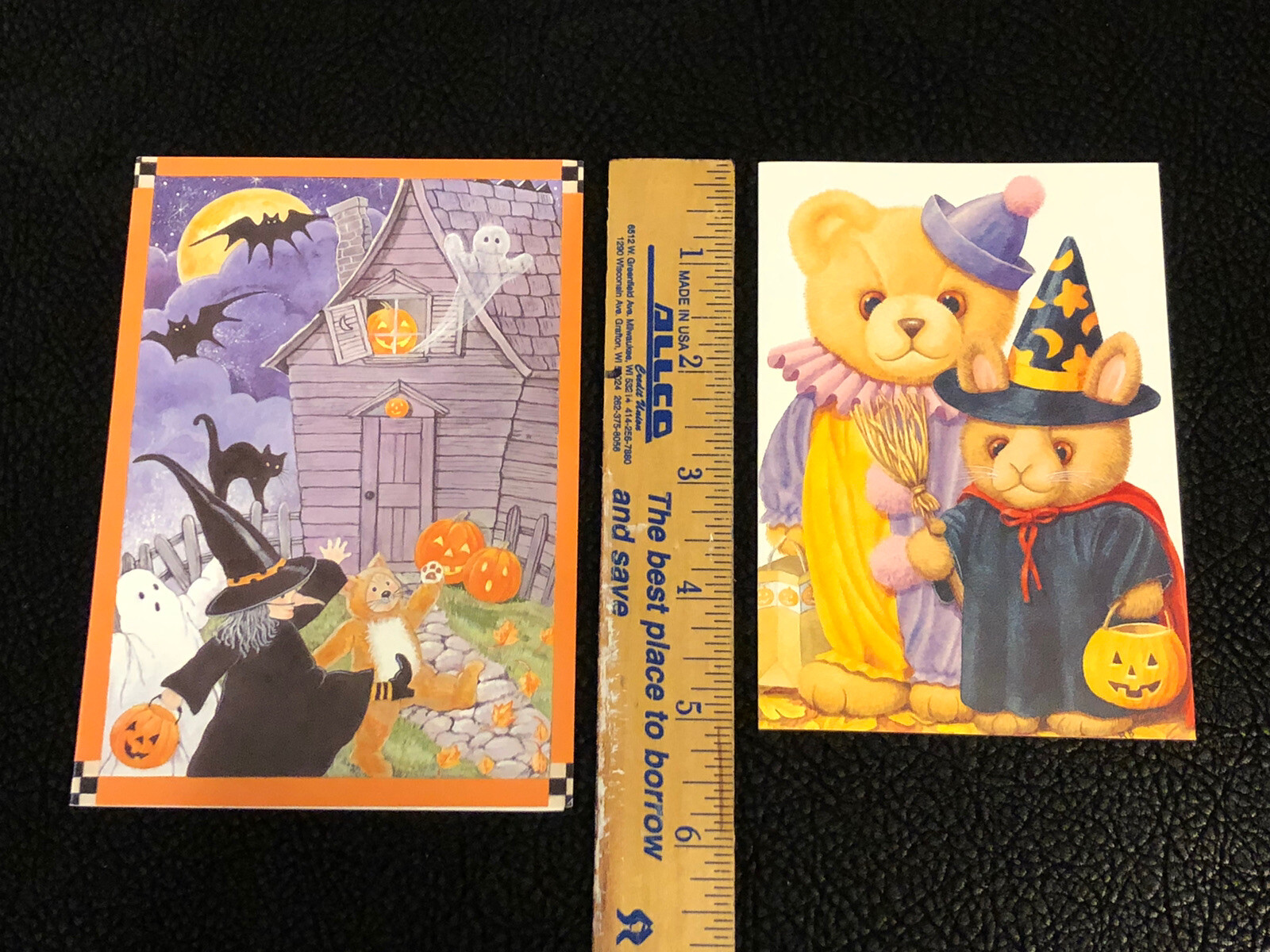 Vintage Halloween Greeting Cards Marian Heath Mouse Lot of 4 Unused w ...