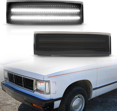2PCS Smoked White LED Side Marker Lights For Chevy S10 GMC Jimmy S15 ...