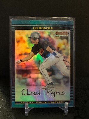 2002 Bowman Chrome Baseball Edward Rodgers Rookie RC Reractor Card #311 ...