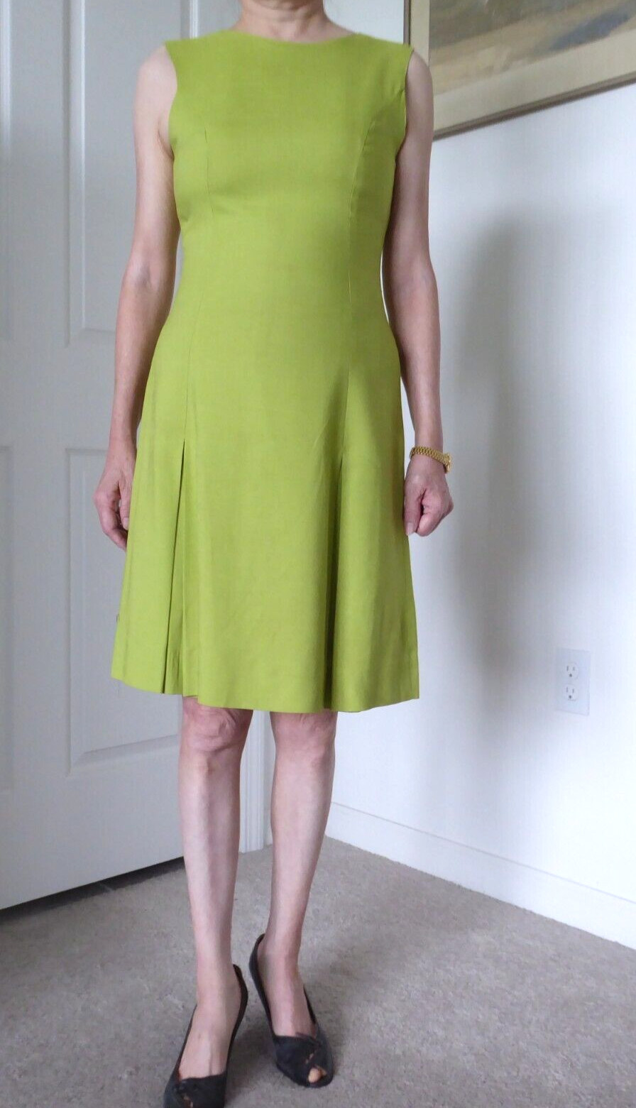 Vintage 1950 classic Anne Fogarty Lime Summer Dress S… - Gem